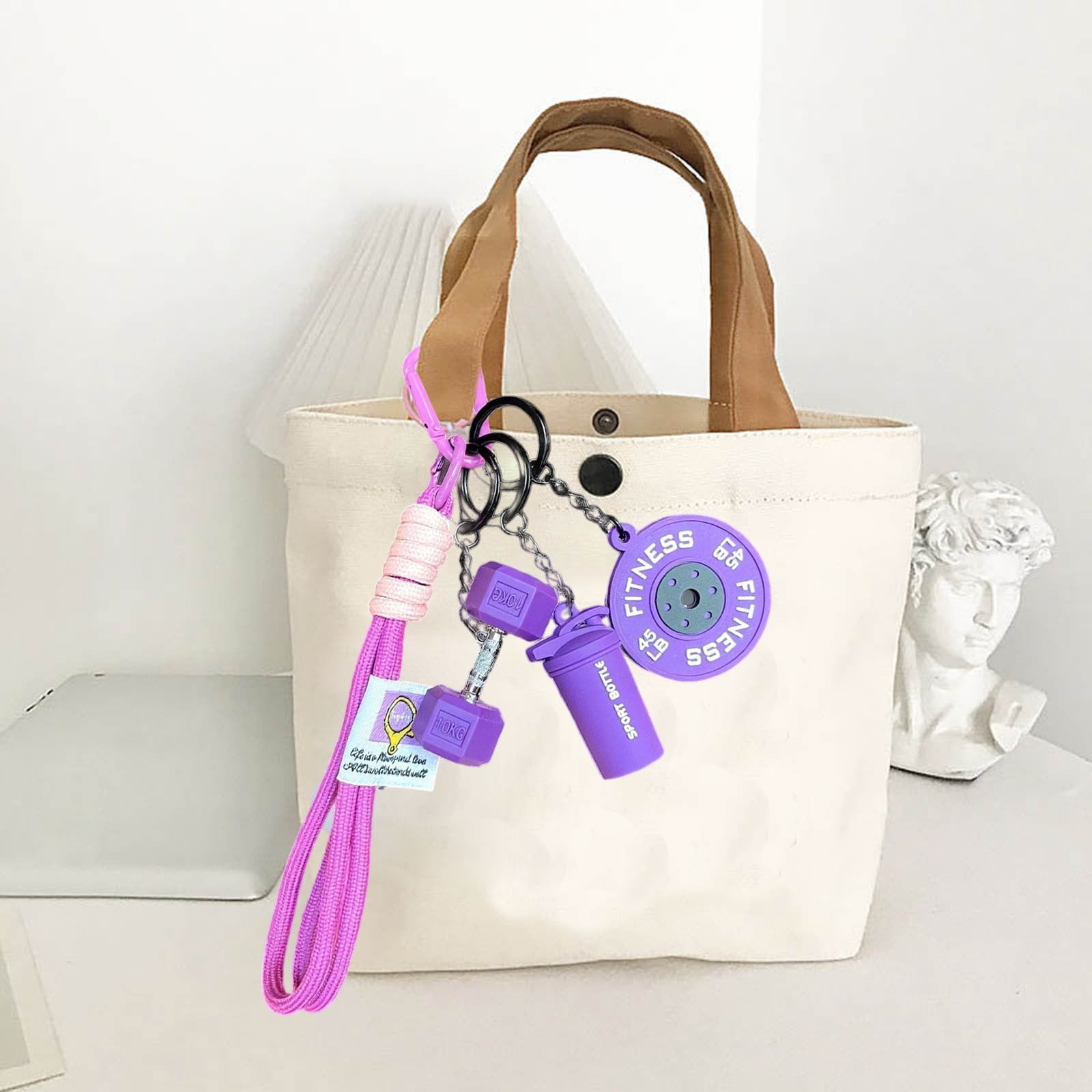 Click here for Yangzheee Fitness Dumbbell Keychain Motivational G... prices