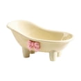 Beforeyayn Cute Bathtub Shaped Soap Tray Plastic Bar Soap Box With Bow ...