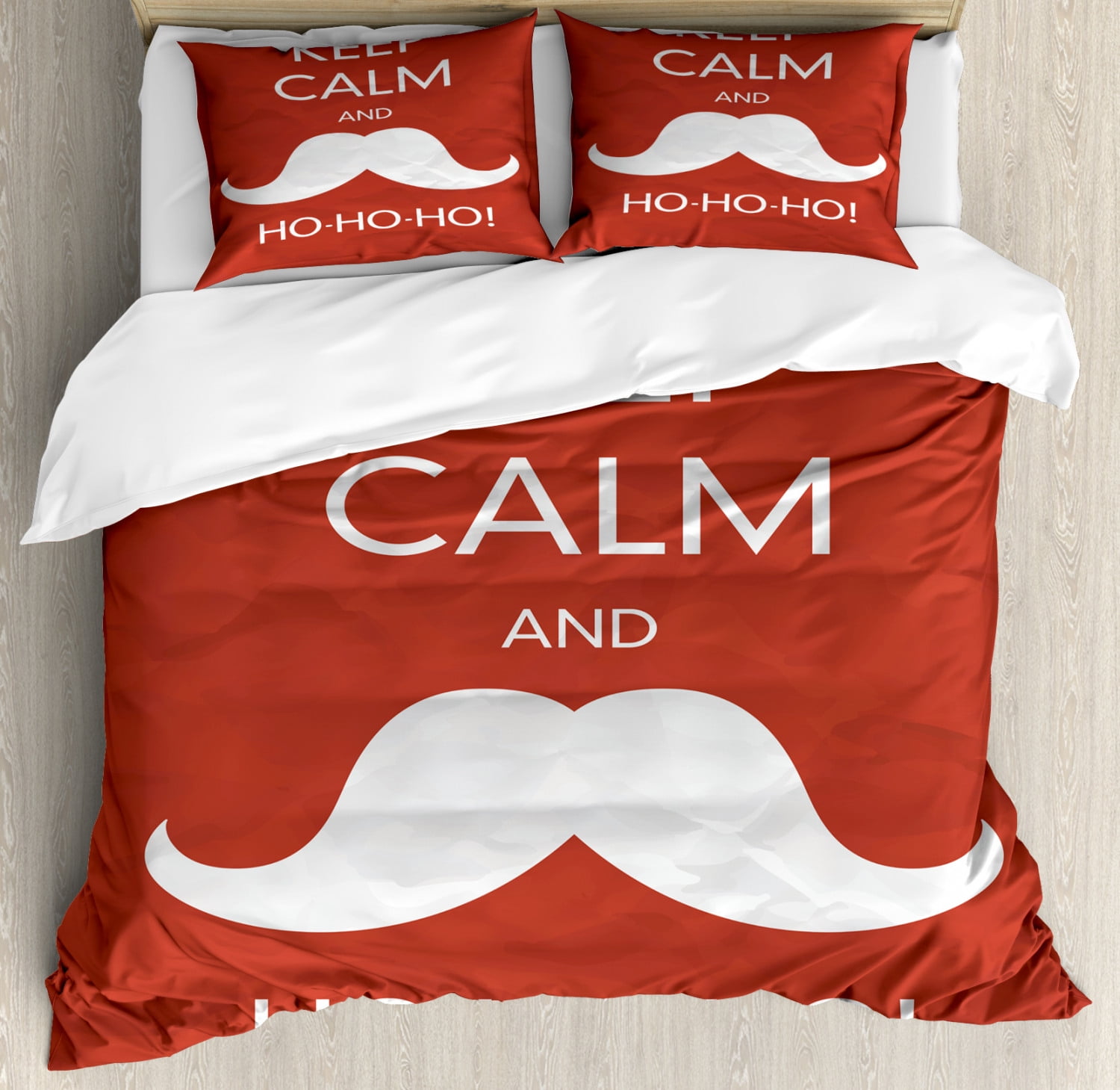 Keep Calm King Size Duvet Cover Set, Ho Ho Ho Quote with the Iconic ...