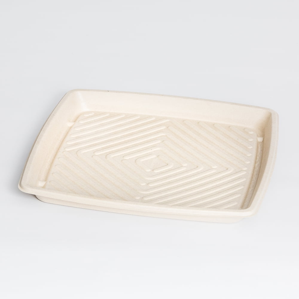 Sabert Terrapac Natural, Eco-Friendly Square Food Platter Tray, 14 x 14 ...