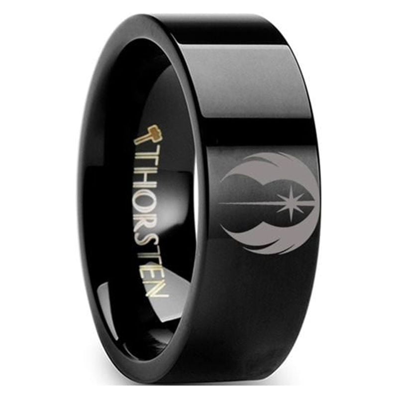 Jedi Black Tungsten Engraved Ring - 8mm - Size 7.5 - Walmart.com