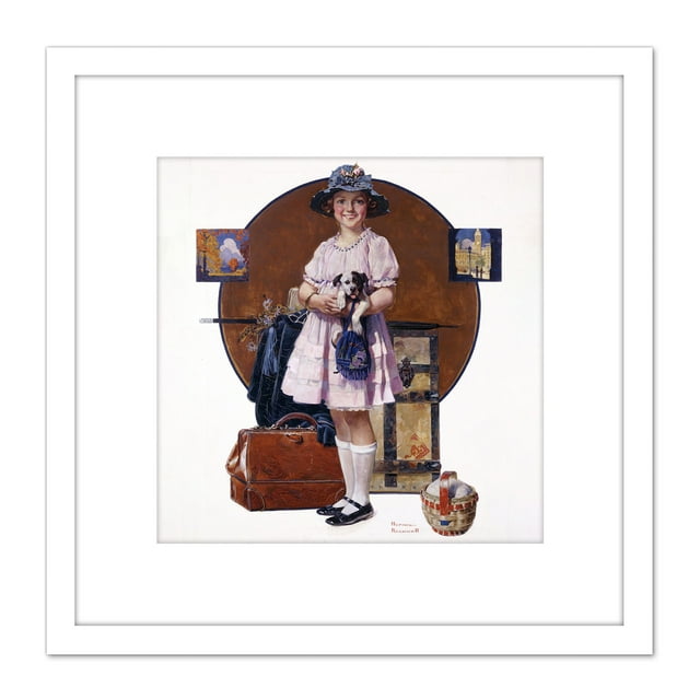 Norman Rockwell Vacations Over Girl Returning Summer Trip 8X8 Inch ...