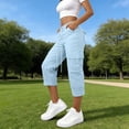BUIGTTKLOP Cargo Capris for Women Darwstring High Waisted Lightweight ...