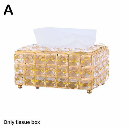Crystal Facial Tissue Box Holder Crystal Cube Napkin Sparkle Dispenser ...
