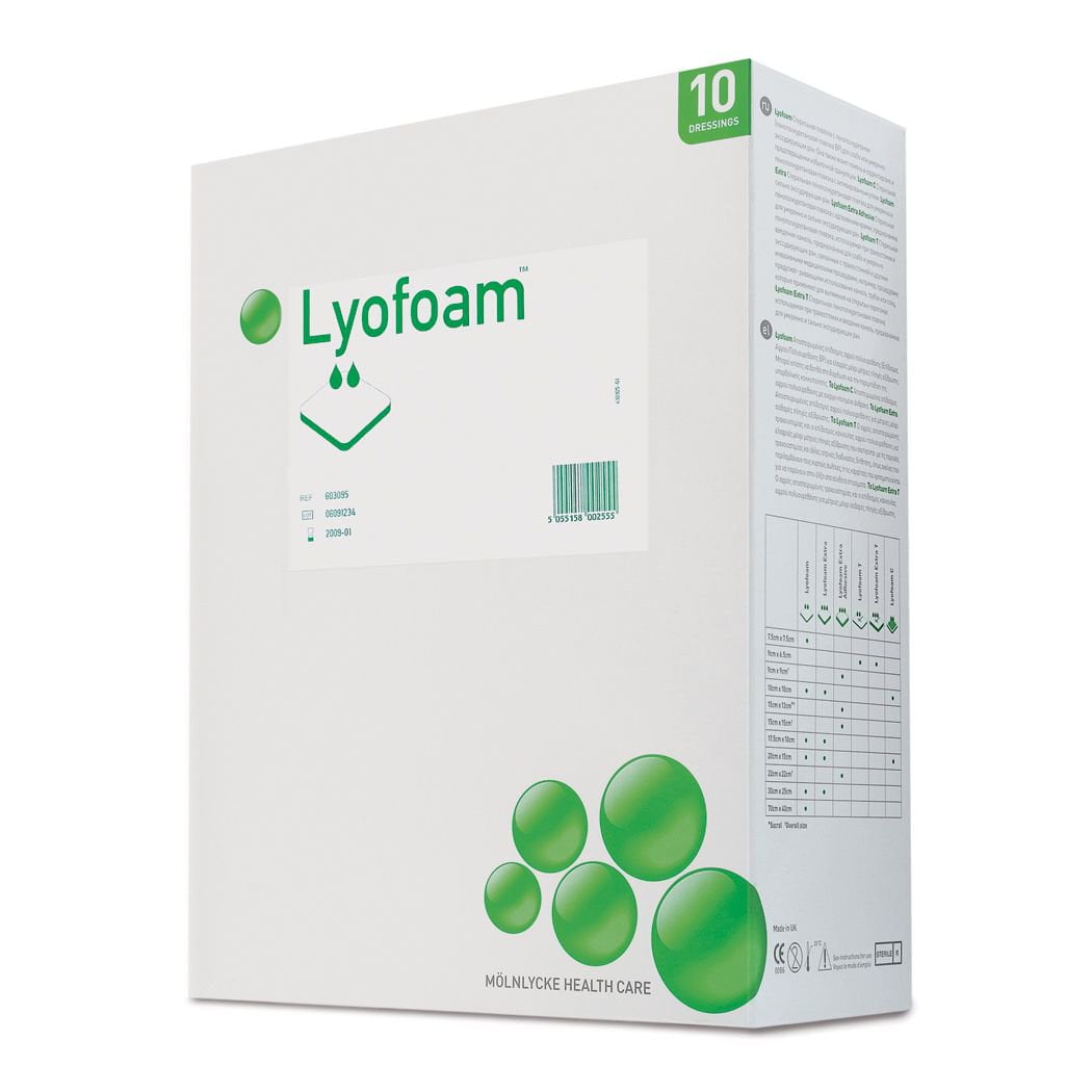 Lyofoam Max T Foam Dressing 3-1/2 X 3-1/2 Inch Fenestrated Square Non ...