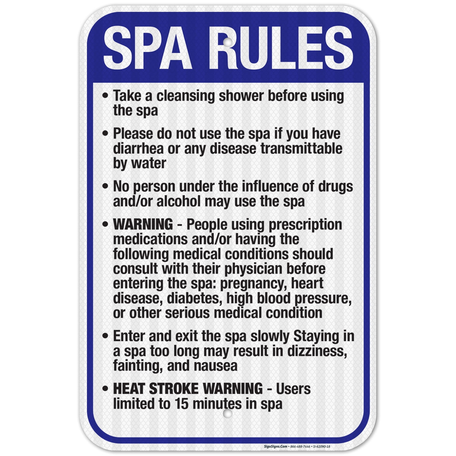 Montana Spa Rules Sign, Complies With State Of Montana Pool Safety Code ...