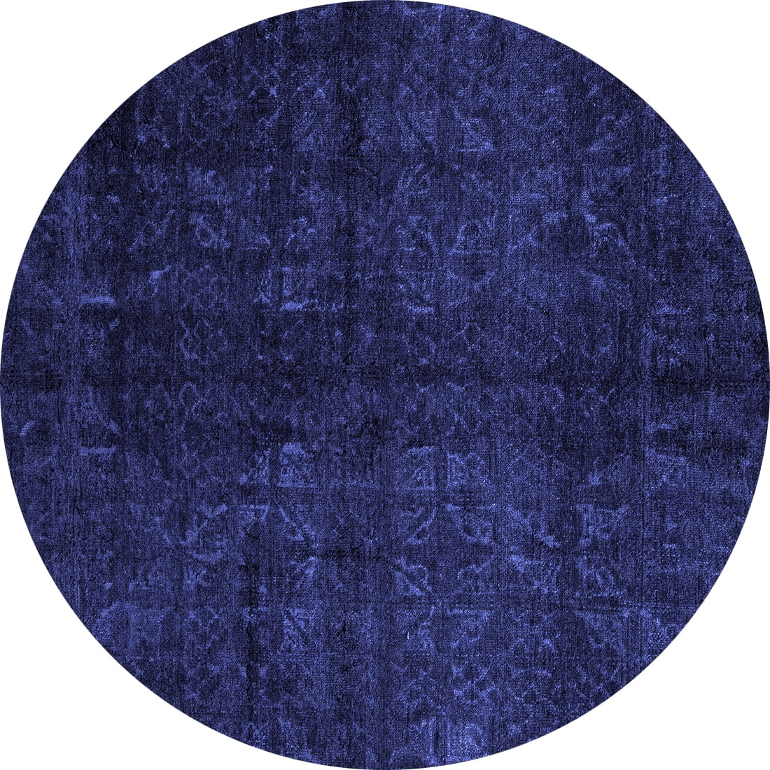 Ahgly Company Machine Washable Indoor Round Abstract Blue Modern Area ...
