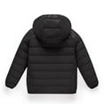 bbymog Boys and Girls Winter Coat Solid Color Thick Warm Hooded Puffer Jacket with Pocket Kids ...