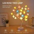 24 LED Rose Tree Lamp，17 Colors Changing Multicolor LED Table Lamp with ...