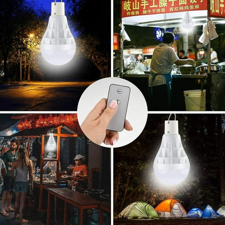 HEIBIN Solar Powered Led Bulb, Rechargeable Solar Emergency LampSolar ...