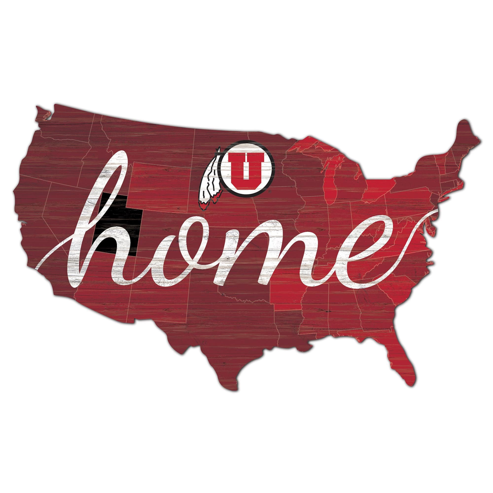 Utah Utes 18'' x 18'' USA Shape Cutout Sign - Walmart.com