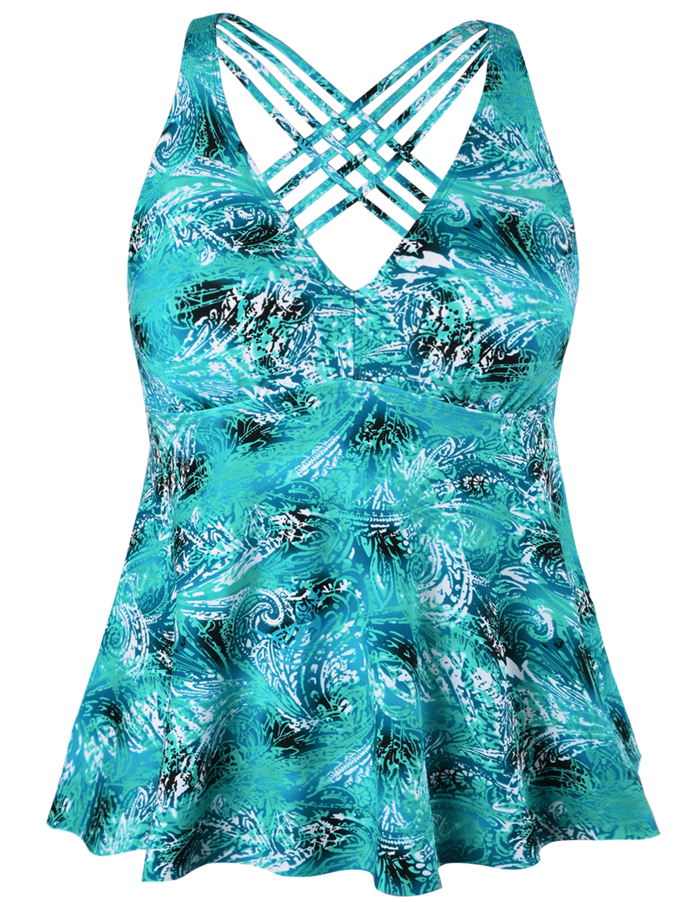 Firpearl Women's Tankini Swimsuits Cross Back Flowy Swim Tops Modest ...