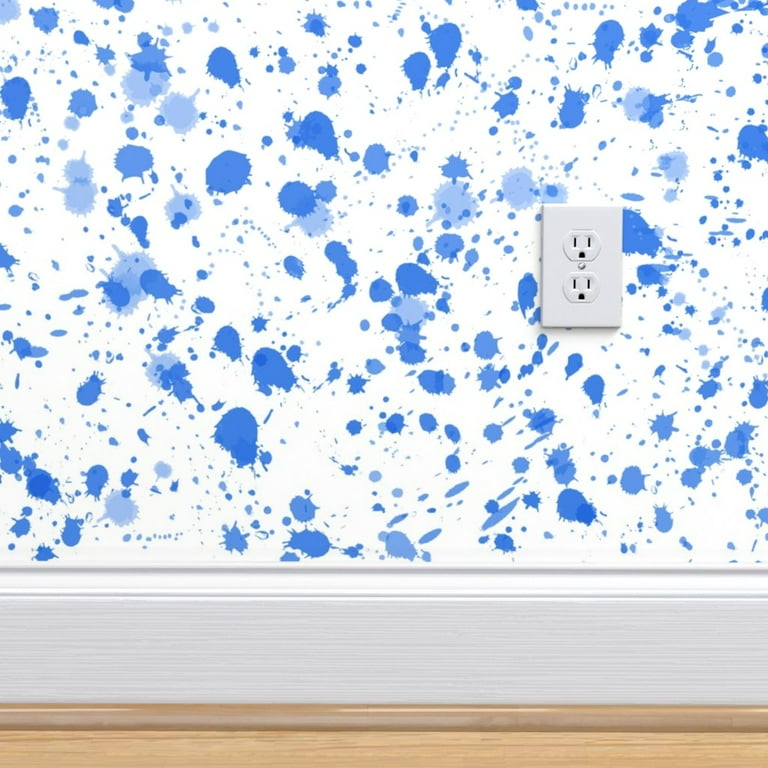 Blue Splatter Paint Wallpaper