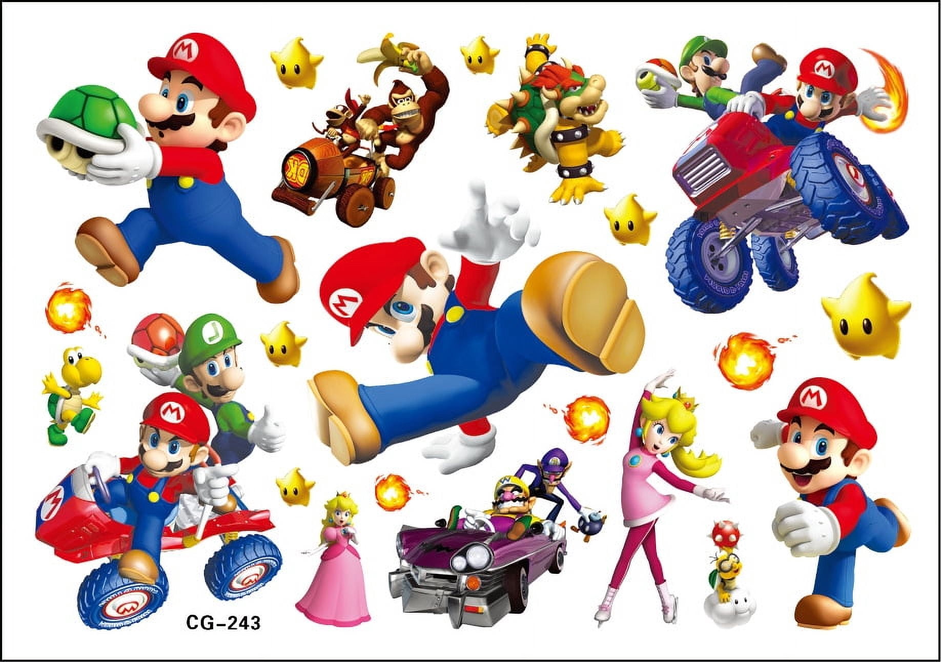 2024 Nuevo tatuaje de dibujos animados de Super Mario, pegatinas ...