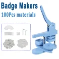 50x50mm Square Button Maker Machine with 100Pcs Materials DIY Manual ...