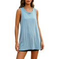 Back Slit Tees for Women Tunic Tops Crewneck Long T Shirt Scolid Color ...