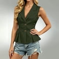 Vrorvz V Neck Tank for Womens Sleeveless Button Top Fashion Tops Summer ...