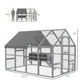 Gray Large Chicken Coop for 8-12 Chickens with Water-Resistant and Anti ...