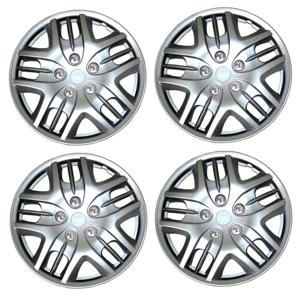 TuningPros WSC3-025S16 Set of 4 Metallic Silver Hubcaps 16" - Hub Caps ...