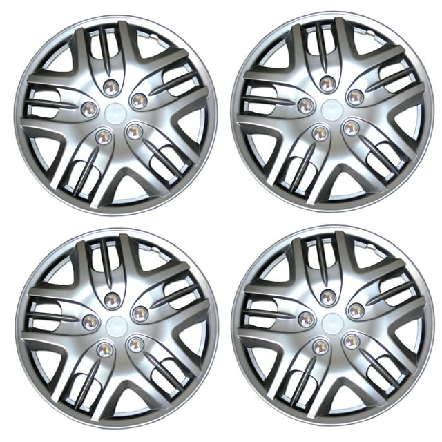 TuningPros WSC3-025S16 Set of 4 Metallic Silver Hubcaps 16" - Hub Caps ...