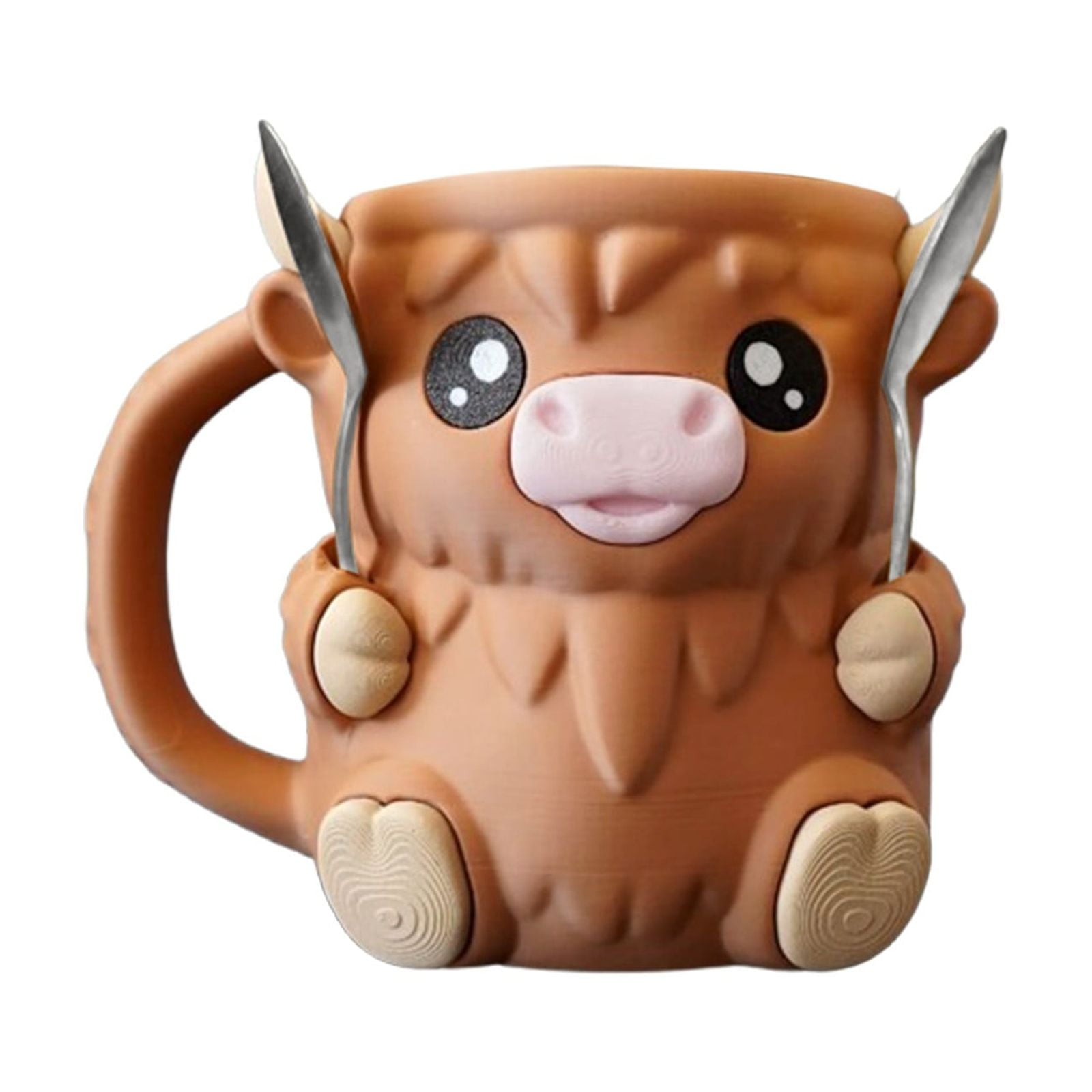 Click here for Zmoon Highland Cow Ice Cream Cup Holder (With Spoo... prices