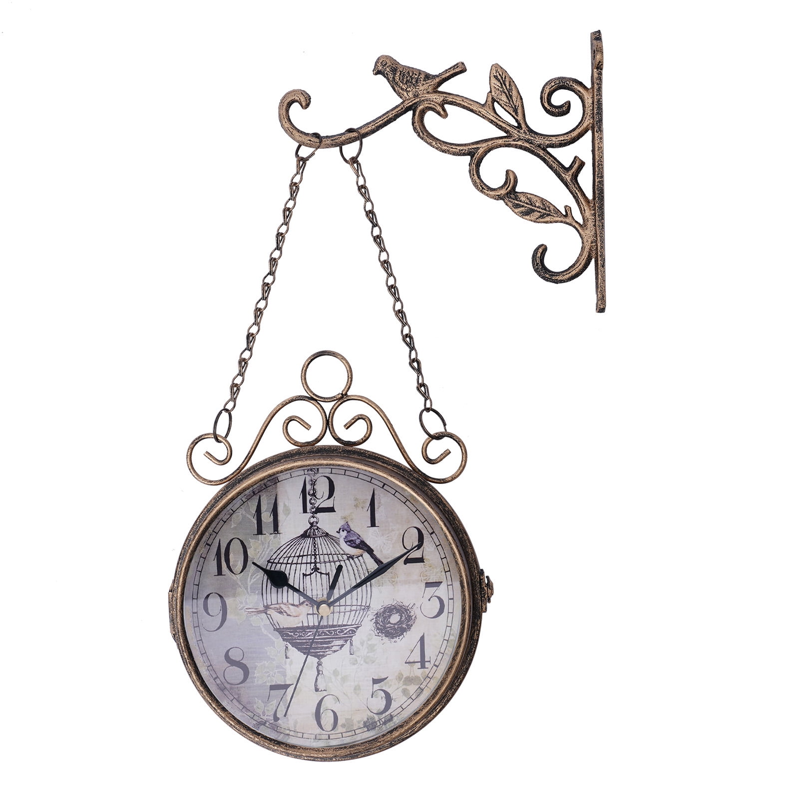 Miumaeov Rustic Hanging Clock Wall Mounted Clock For Dining Room ...