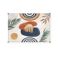 Abstract Mid Century Sun Shade Sail 12'X16' Vintage Geometric Blue and ...