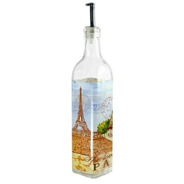 Grant Howard Gaudi Embossed Decorative Glass Oil and Vinegar Cruet with ...