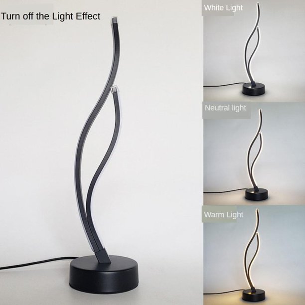 Spiral Design LED Table Lamp-Double Twisted Table Lamp Bedside Lamp ...