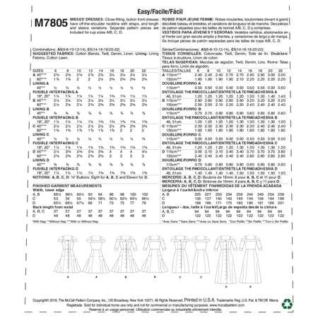 McCall's Sewing Pattern Misses' Dresses-6-8-10-12-14 - Walmart.com