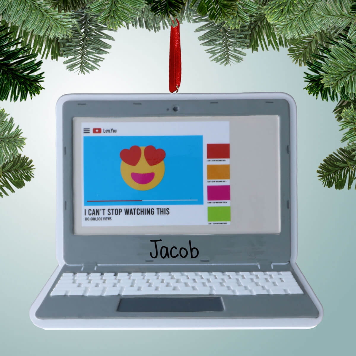 Personalized Social Media Videos Laptop Christmas Ornament ...