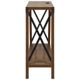 DecorTech Industrial Rectangular Wood Console Table with AC Power and ...