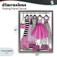 Stupell Industries Chic Pink Tulle Dresses Gray Framed Floater Canvas ...