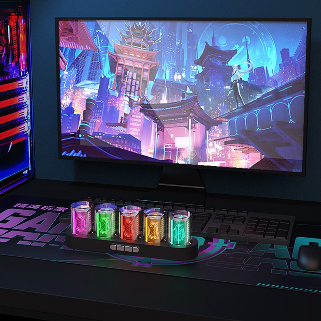 Buy Nixie Tube Clock Digital Variable Color LED Digital Clock Black ...