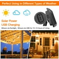 Yi Lighting 48ft Solar-Powered Outdoor String Lights with 15 LED Bulbs ...