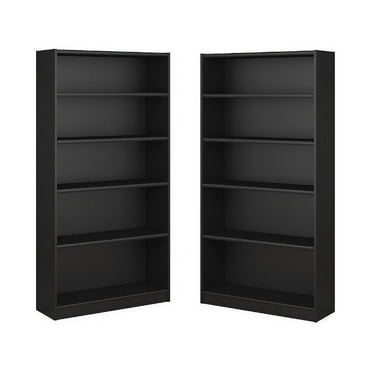 (Set of 2) Wooden Library Bookcase in Estate Black - Walmart.com