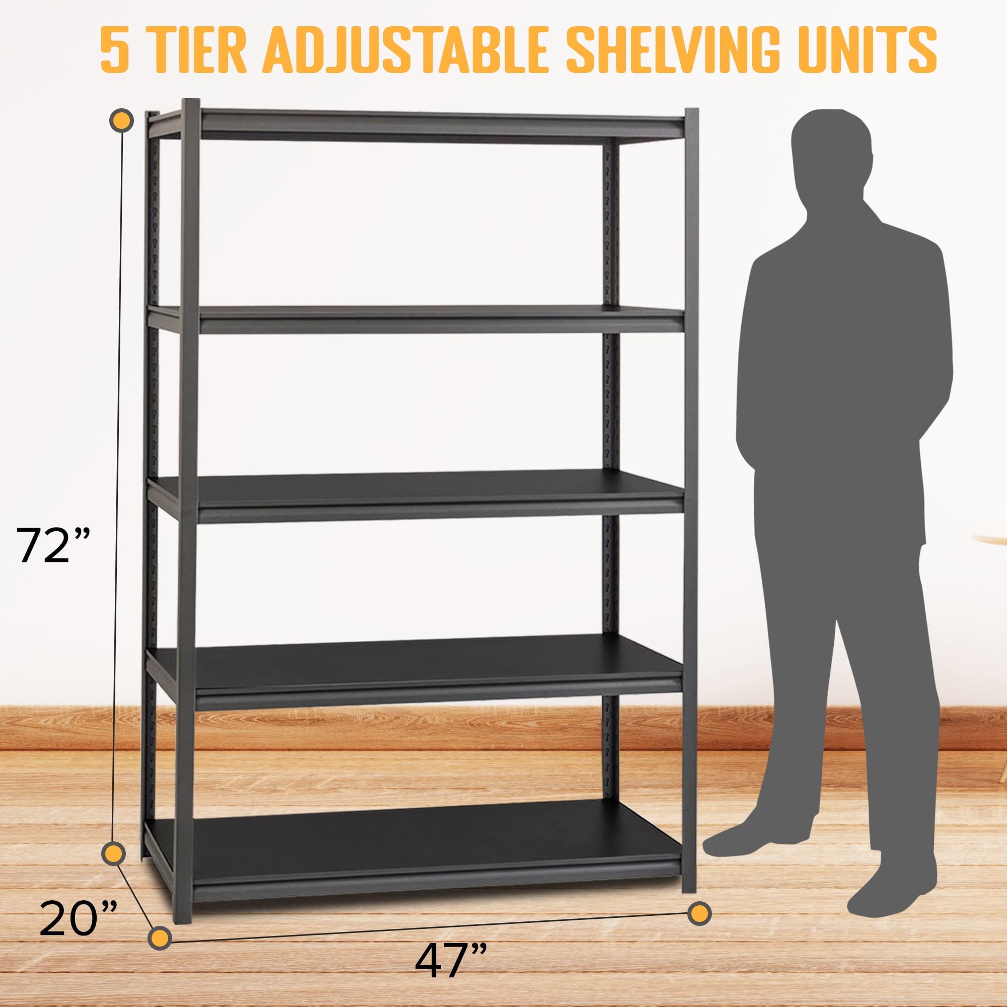 Buy Rigma 5 Tier Garage Shelf, Heavy Duty Steel Shelving Unit ...