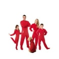 Big Feet Pjs Red Micro Polar Fleece Adult Footed Pajamas W Drop Seat