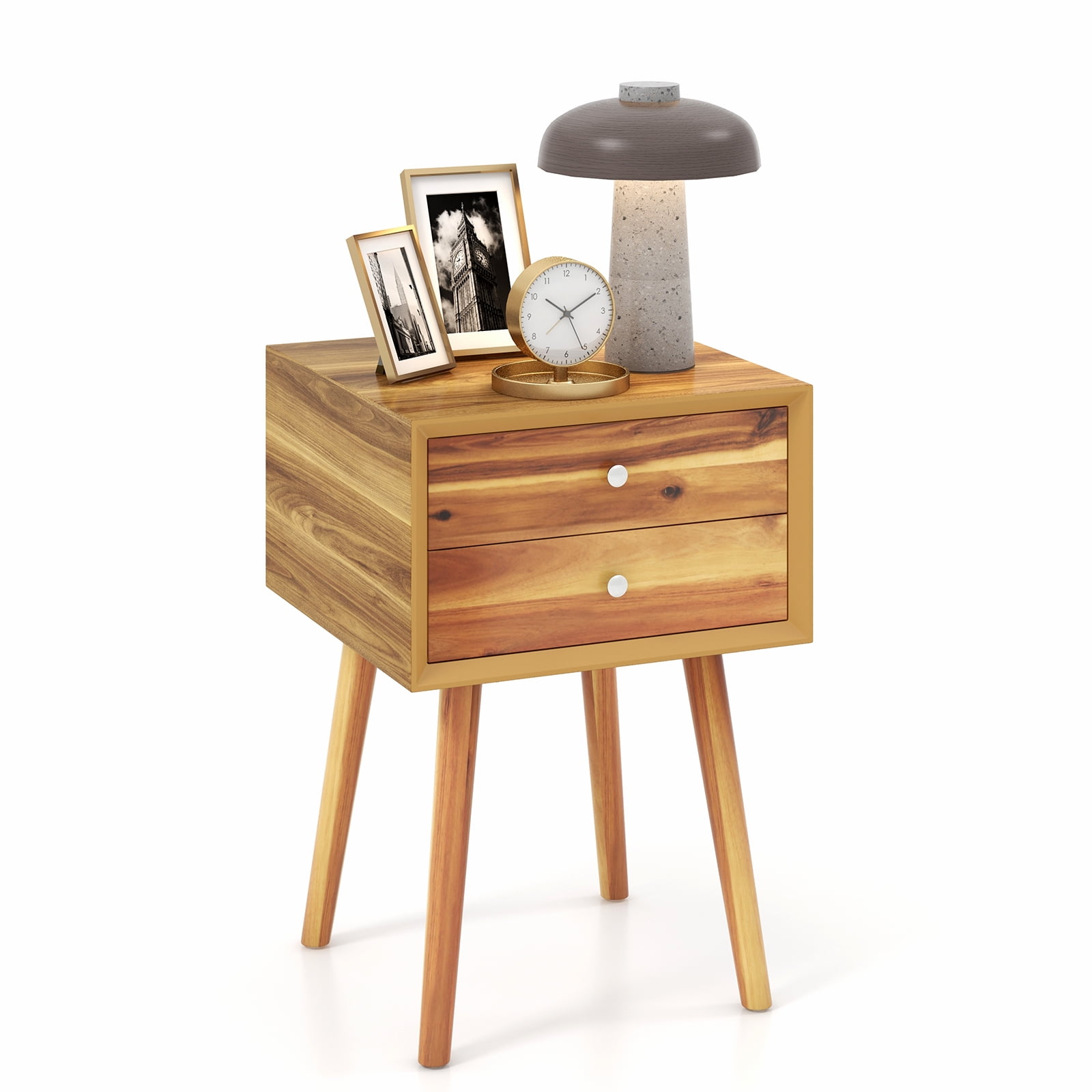 Click here for Costway Wooden Nightstand Mid-Century End Side Tab... prices