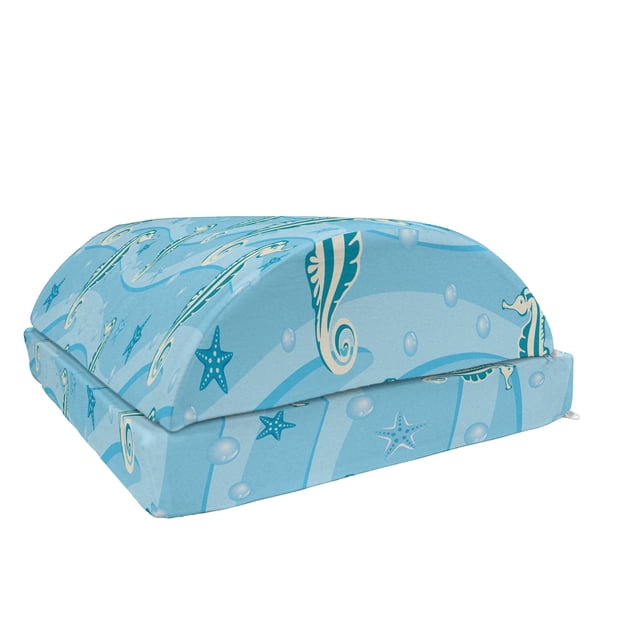Aqua Foot Rest, Cartoon Style Abstract Waves Underwater Life Theme Sea ...