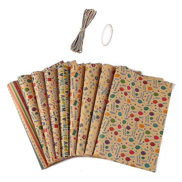 6 Pcs Wrapping Paper Sheets,birthday Wrapping Paper Set Festival Gift ...