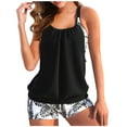 Amzcrzy Womens 2024 Two Piece Tankini Swimsuits Modest Tankini Bathing