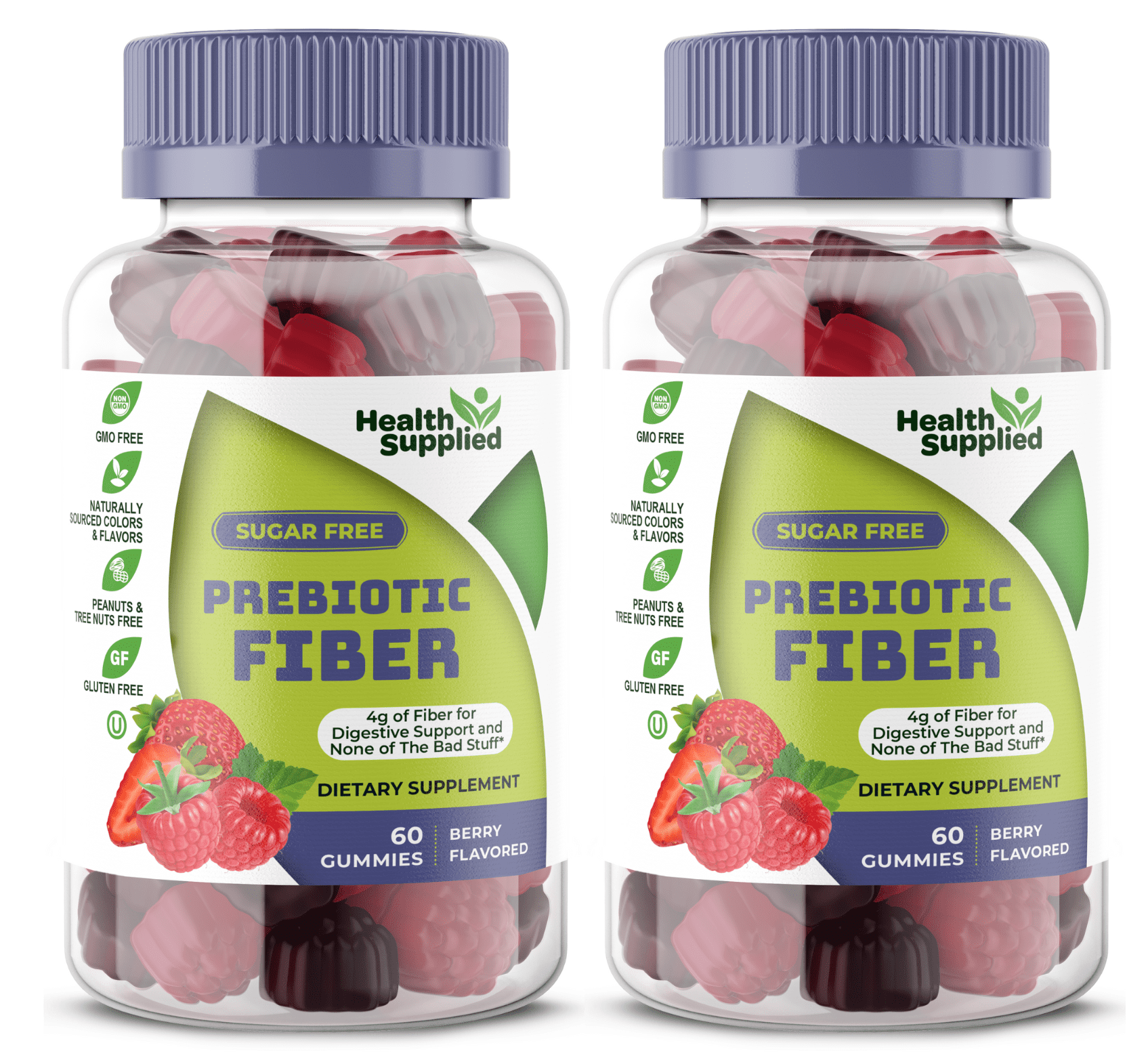 Health Supplied Fiber Prebiotic Gummies Sugar Free, Keto Friendly | Gut ...