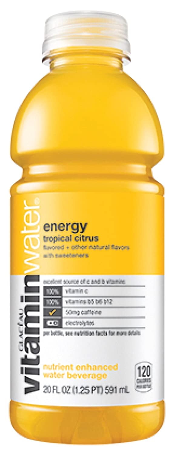 Glaceau Vitamin Water Energy Tropical Citrus, 20 Ounce (12 Bottles ...
