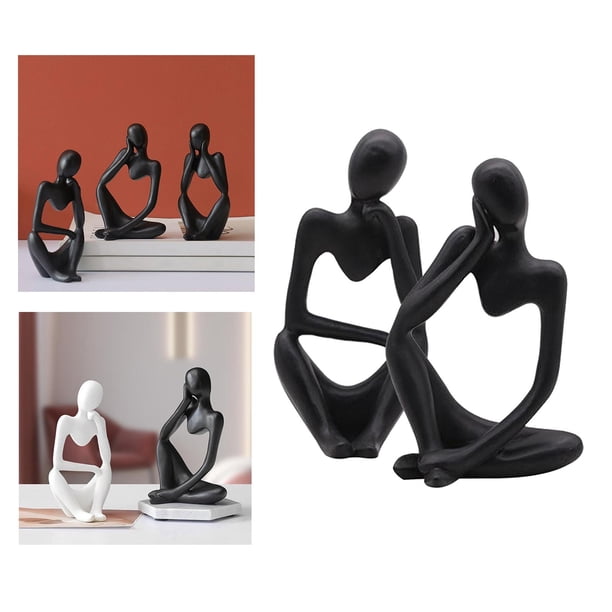 2x Thinker Figure Escultura Estante Estatuas Decoración Estantería ...