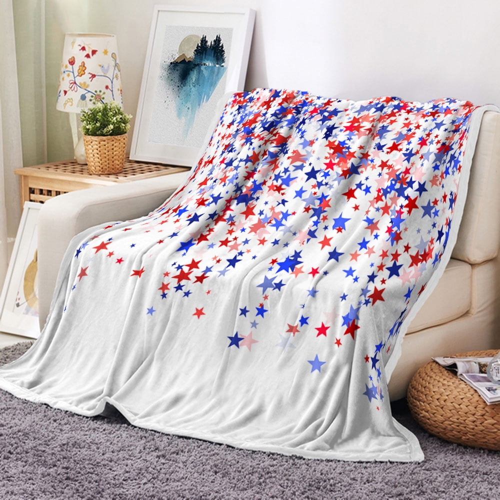 USA Flag Throw Blanket, Fourth of July Independence Day Art USA Flag ...