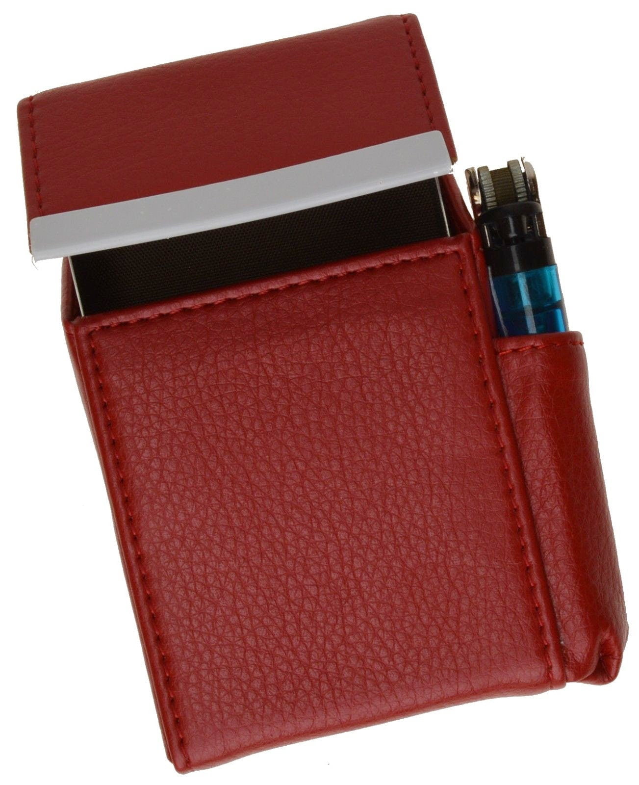 Genuine Leather Cigarette Pack Holder Flip-Top Pouch Smoke Carrying ...