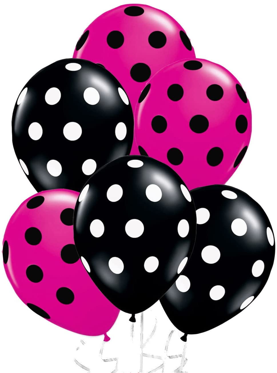 Hot Pink And Black Polka Dots