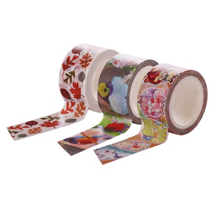 3 Rolls Paper Tape Sticker Adhesive Tape Hand Tear Paper Masking Tape ...