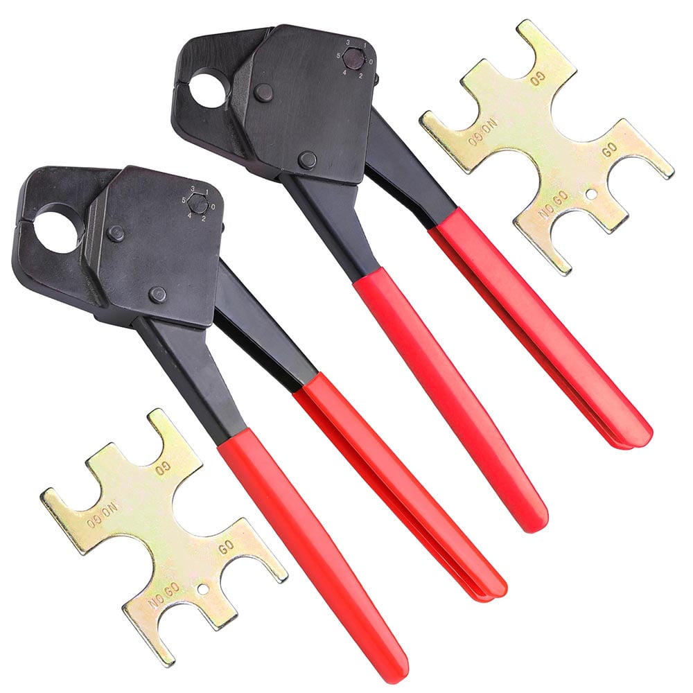 Yescom 1/2" 3/4" PEX Crimper Copper Ring Crimping Tool Kit with Go/no ...